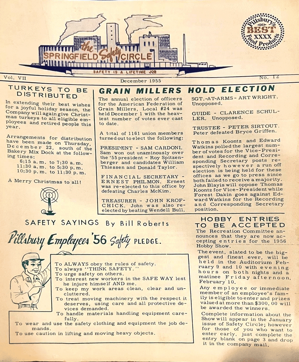 Springfield Safety Circle: December 1955 Newsletter - Moving Pillsbury ...